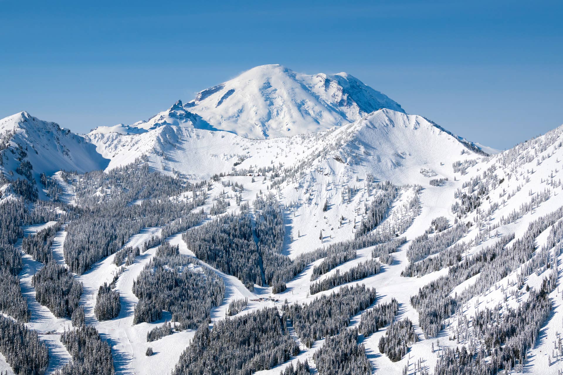 Skier Sends Massive Cliff at Crystal Mountain, Washington - Powder