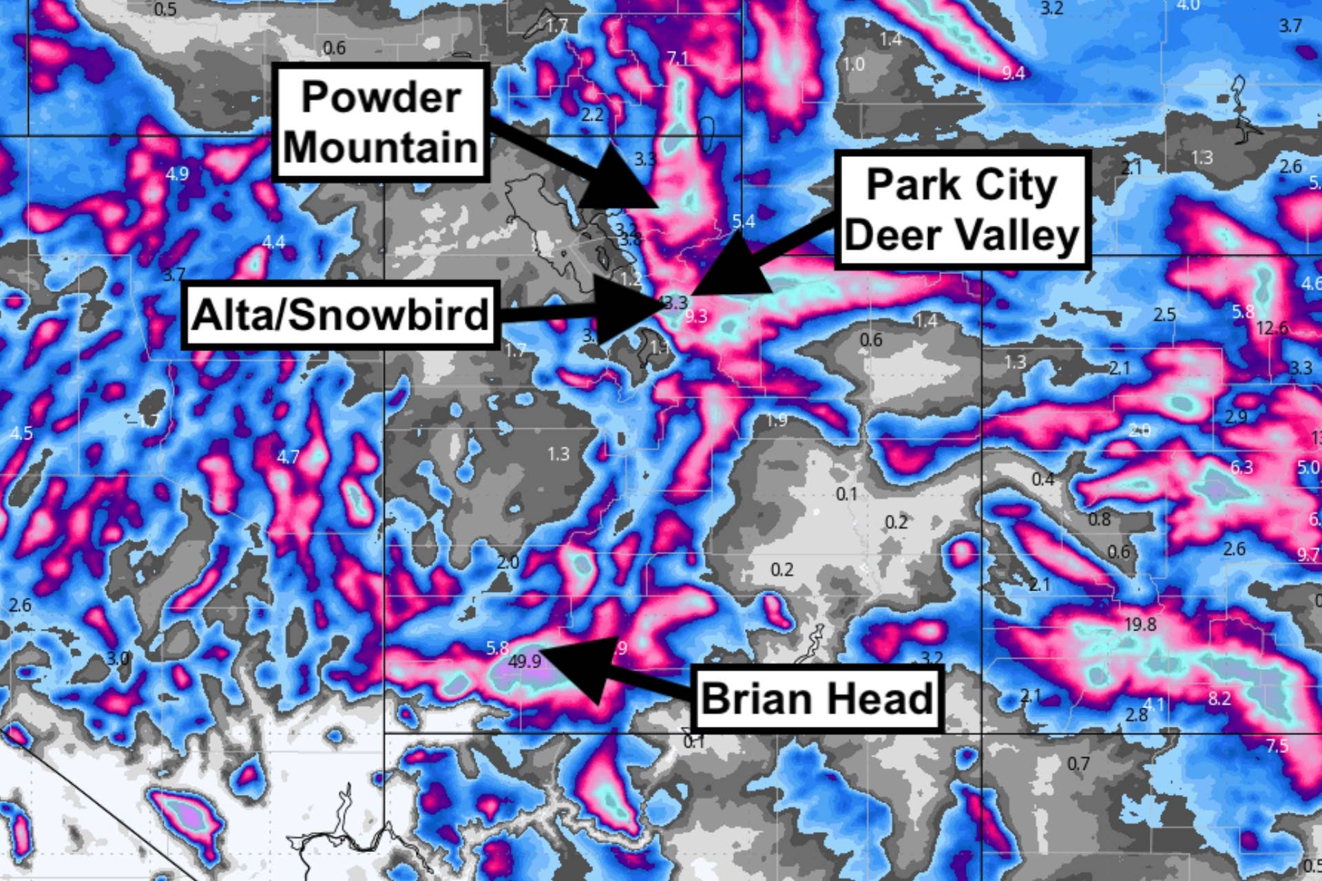 Snow Forecast for Utah and Colorado, Feb 16-19, 2026 - Powder