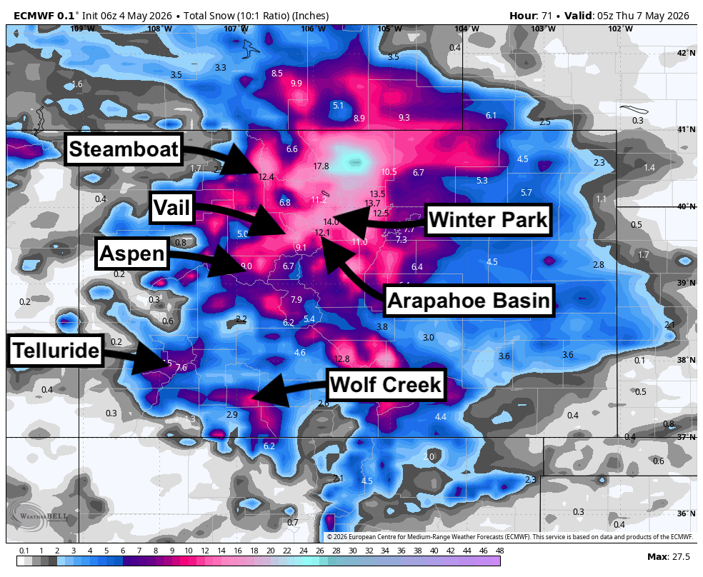 Colorado Snow Forecast: May 4-7, 2026 - POWDER