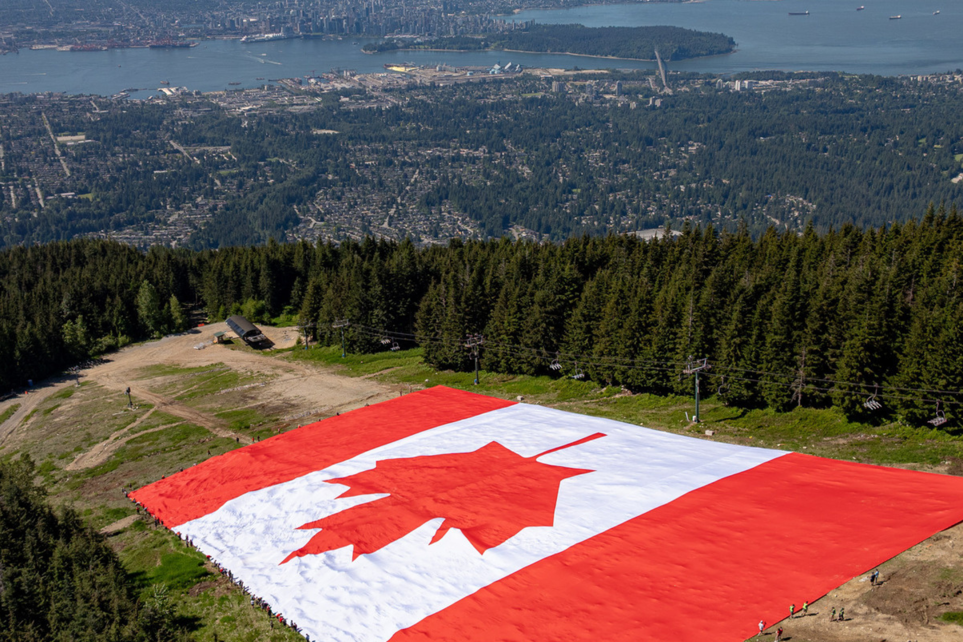 Largest Canadian Flag Ever Made Unveiled Above Vancouver - POWDER