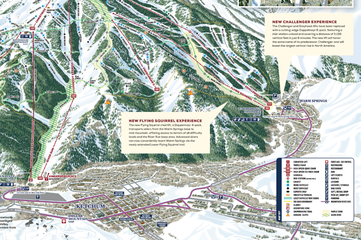 Sun Valley Releases Updated Trail Map With New Trails, Lifts - POWDER