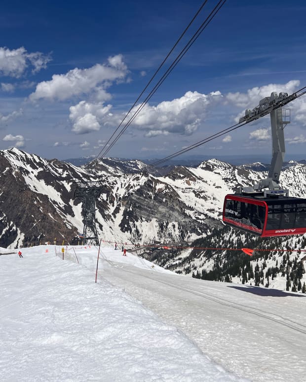 Ride Atop Snowbirds Tram Rooftop Balcony Powder Destinations