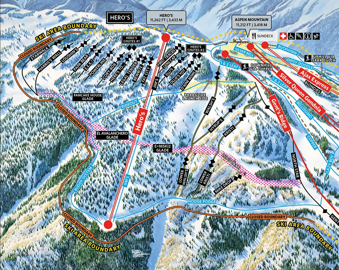 Aspen Colorado Trail Map Wineskin Skiing Trail Aspen, Colorado