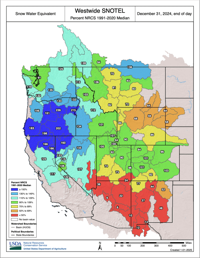 The Deepest Snowpacks at Western Ski Resorts in 2025