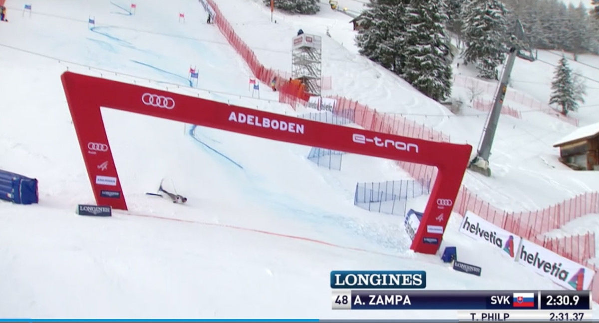 Alpine Skiing Finish Line Sign