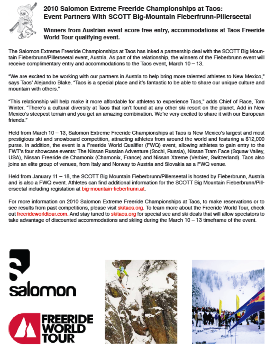 2010 Salomon Extreme Freeride Championships at Taos - Powder