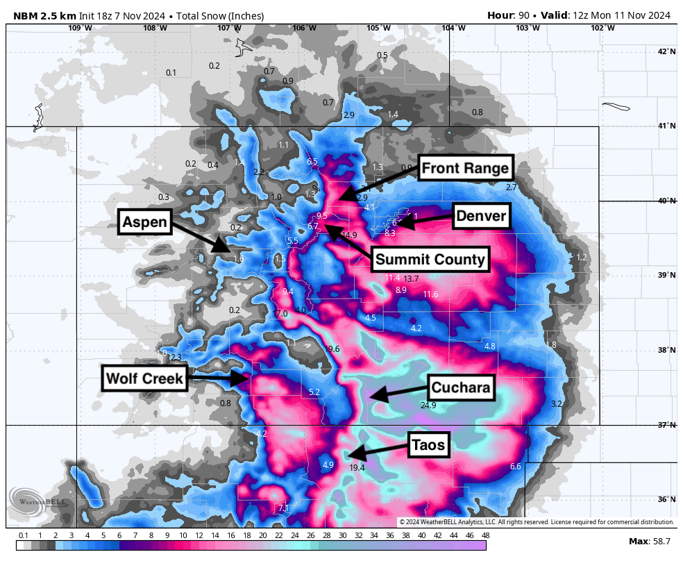 Colorado Snow Depth Map Snow Much Fun: Here's How Much Snow Fell