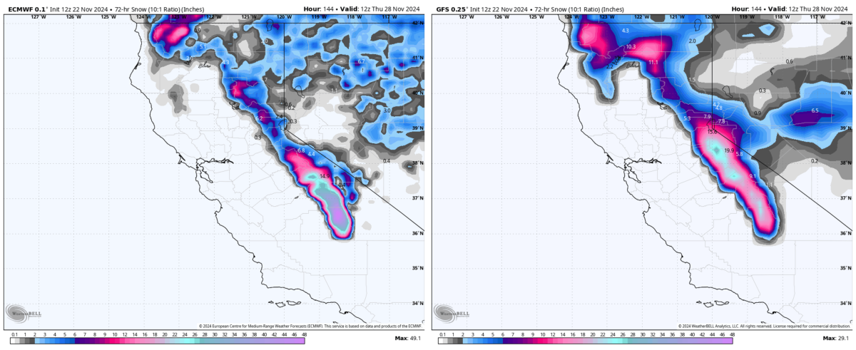 Two-Plus Feet of Snow Forecasted for California Ski Resorts