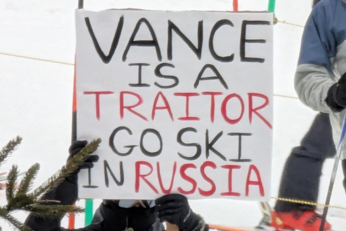 Vermonters Turn Up in Droves to Protest VP Vance's Ski Trip