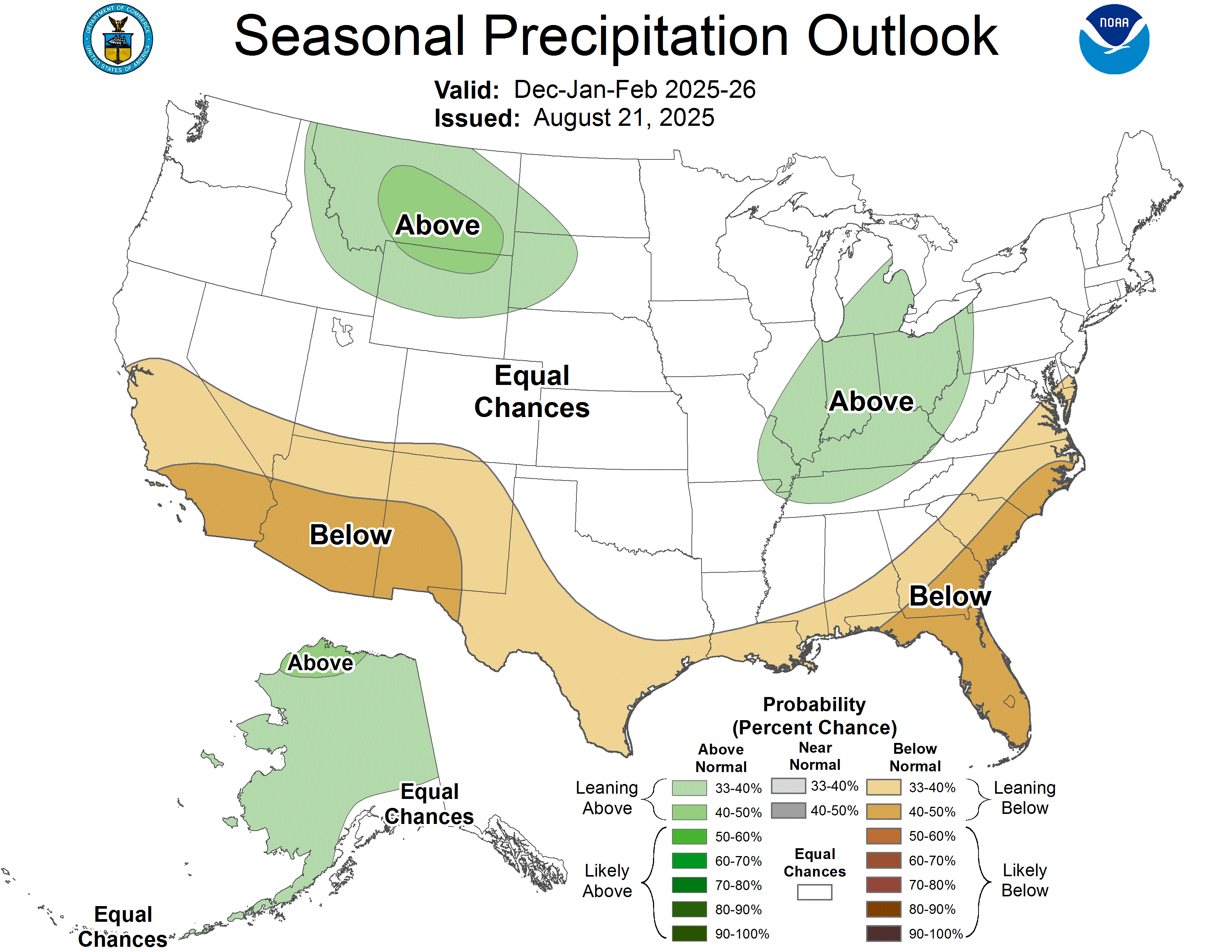 NOAA's Winter 25/26 Outlooks Show Strong La Niña Trends - Powder