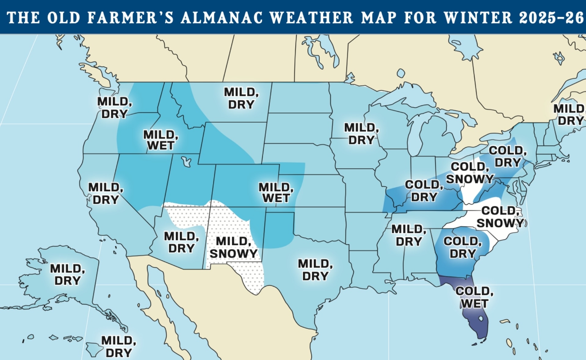 The Old Farmer's Almanac Complete Winter 2025-26 Forecast - Powder