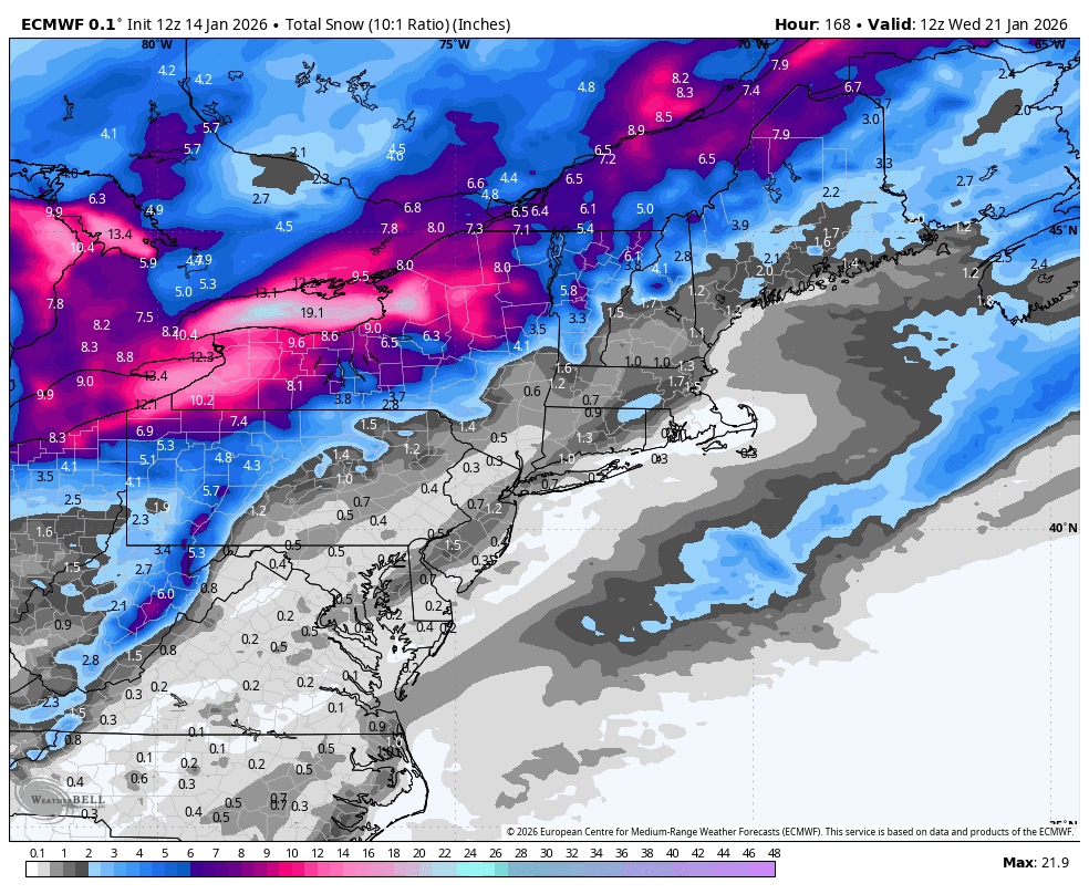 6-12 Inches of Snow Forecasted for New England Ski Resorts - Powder