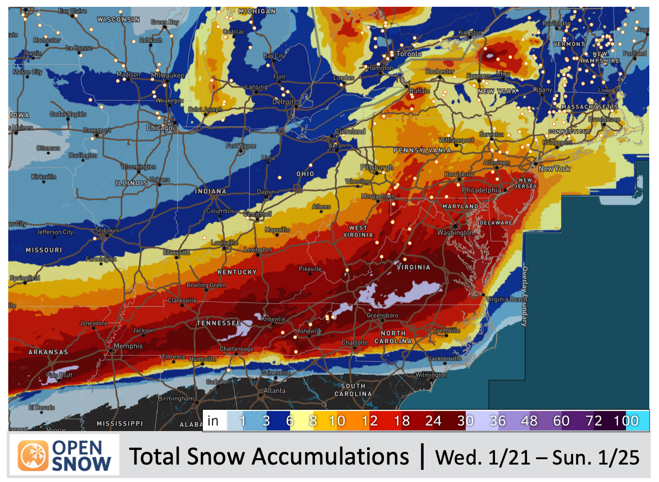 Virginia Ski Resorts Could See Massive Snowfall This Weekend - Powder