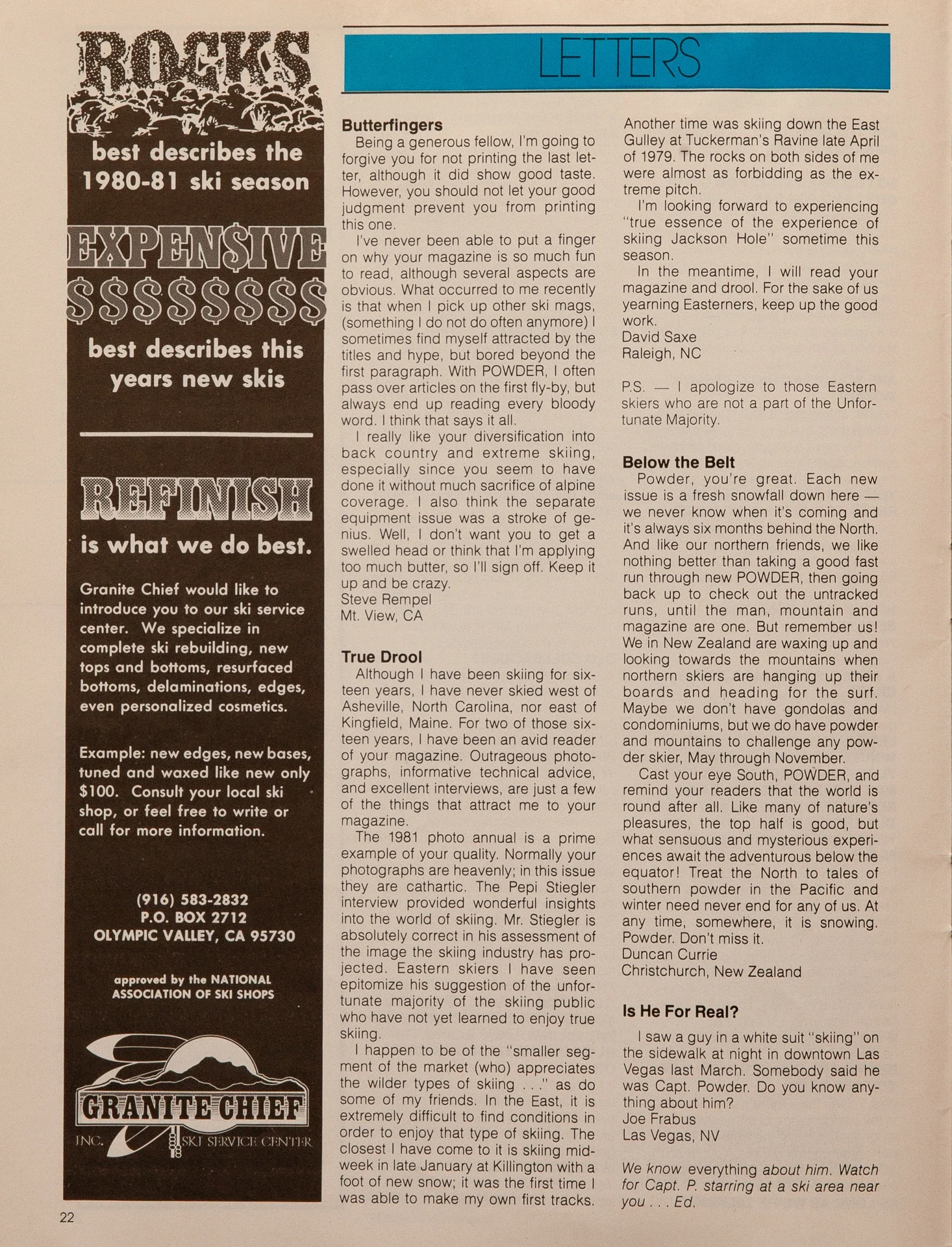 The 6 Best POWDER Magazine Letters to the Editor - Powder