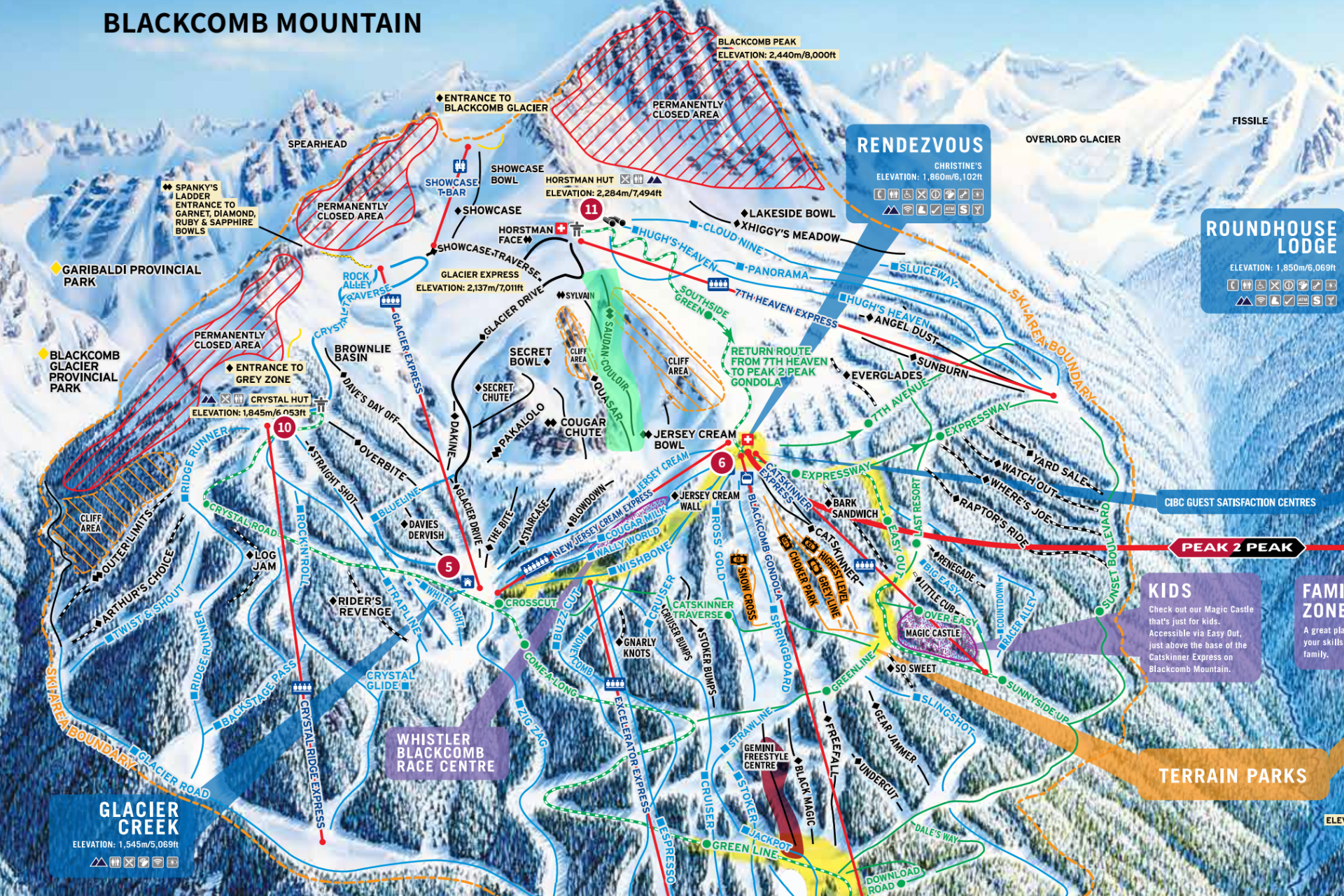 Whistler Blackcomb Winter Trail Map: The Best Runs and Lifts - Powder