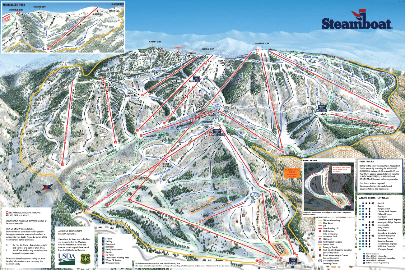 Steamboat Winter Trail Map: The Best Runs and Lifts - Powder