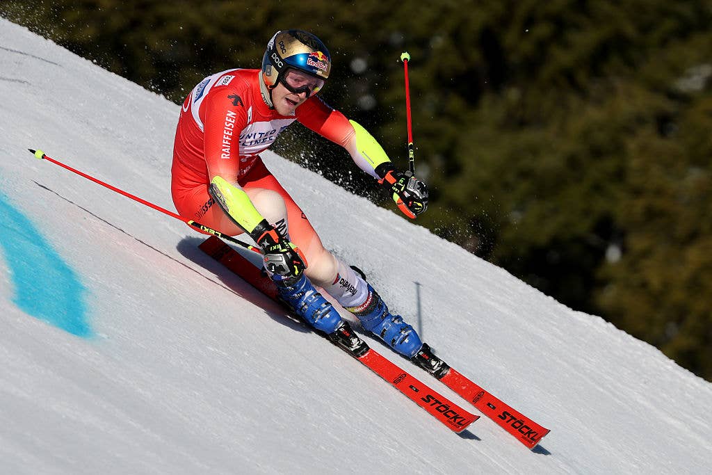 Marco Odermatt Shatters Trophy During Celebration - Powder